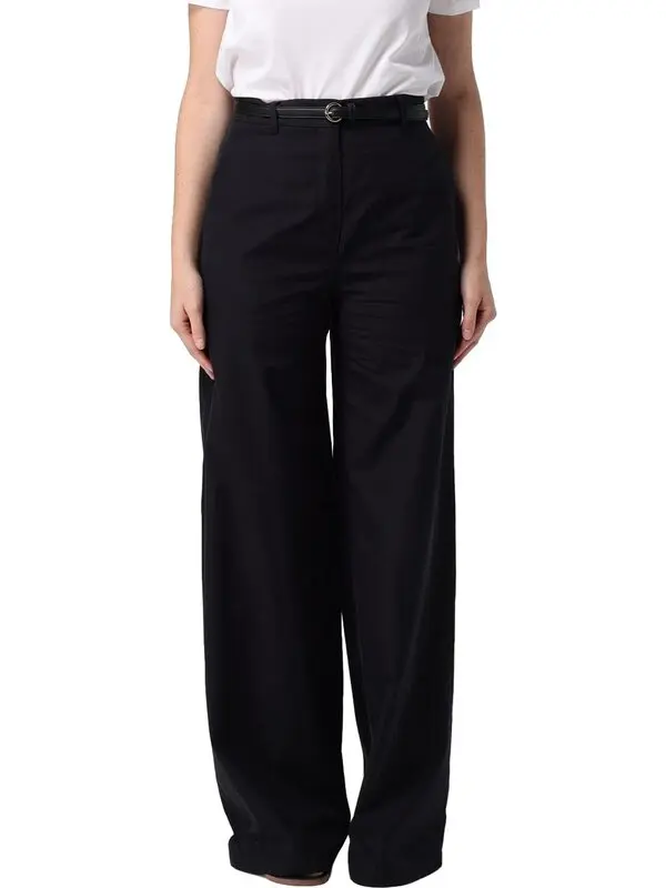Max Mara Cotton Palazzo Trousers - Black