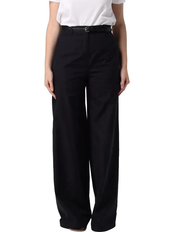 Max Mara Cotton Palazzo Trousers - Black