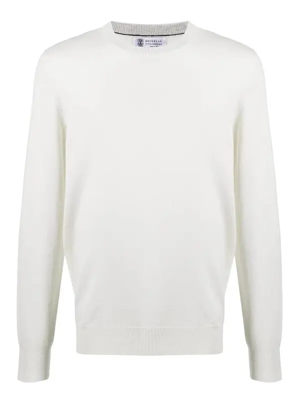 Brunello Cucinelli Cashmere Crew Neck Sweater - White