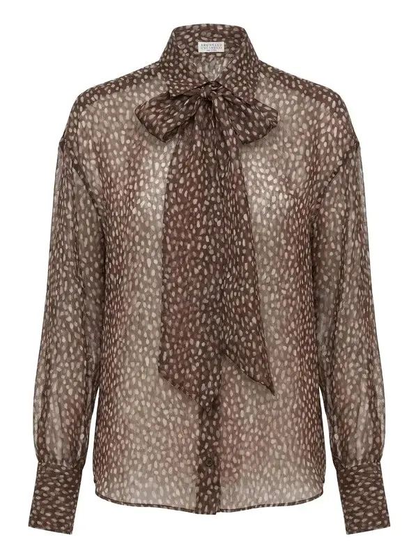 Brunello Cucinelli Silk Organza Blouse - Multicolor