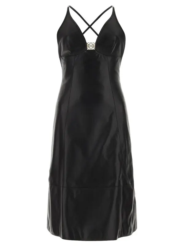 Loewe Leather Midi Dress - Multicolor