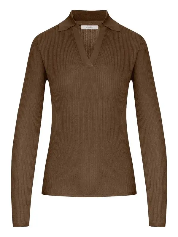 Max Mara Cashmere And Silk Polo Sweater - Brown