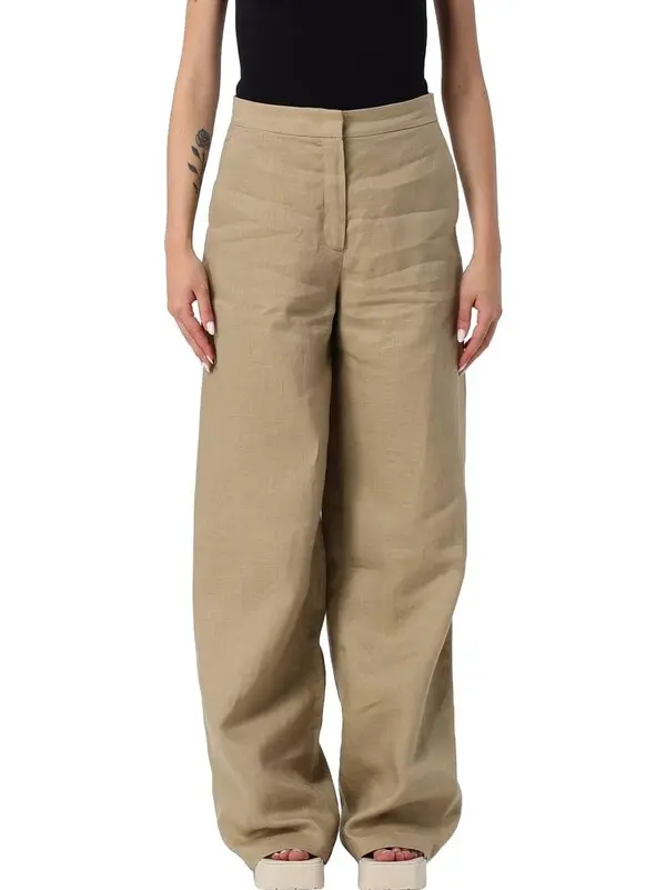 Max Mara Linen Wide Leg Trousers - Brown