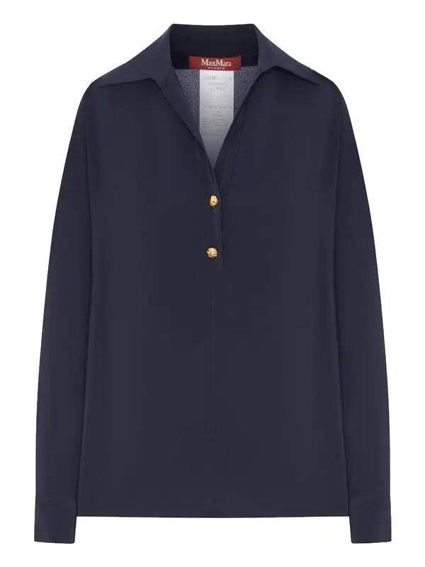 Max Mara Silk Polo Shirt - Blue