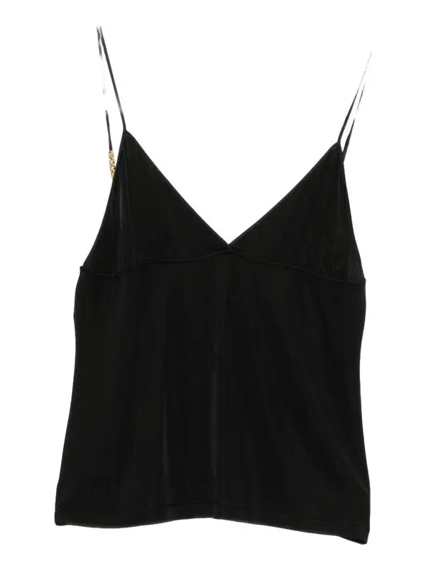 Saint Laurent Satin V-neck Top - Multicolor