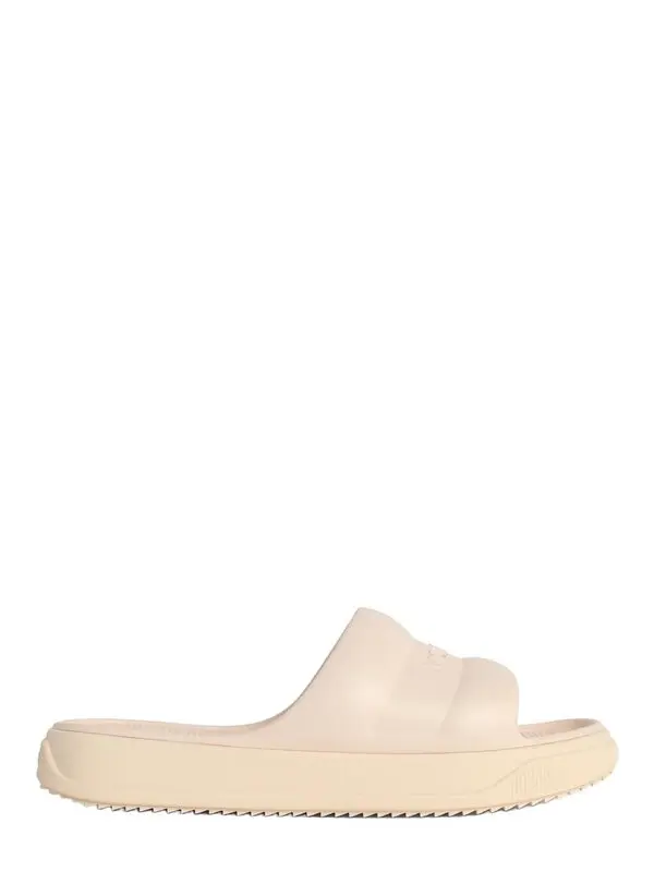 Moncler Altive' Ivory White Rubber Slides - Cream