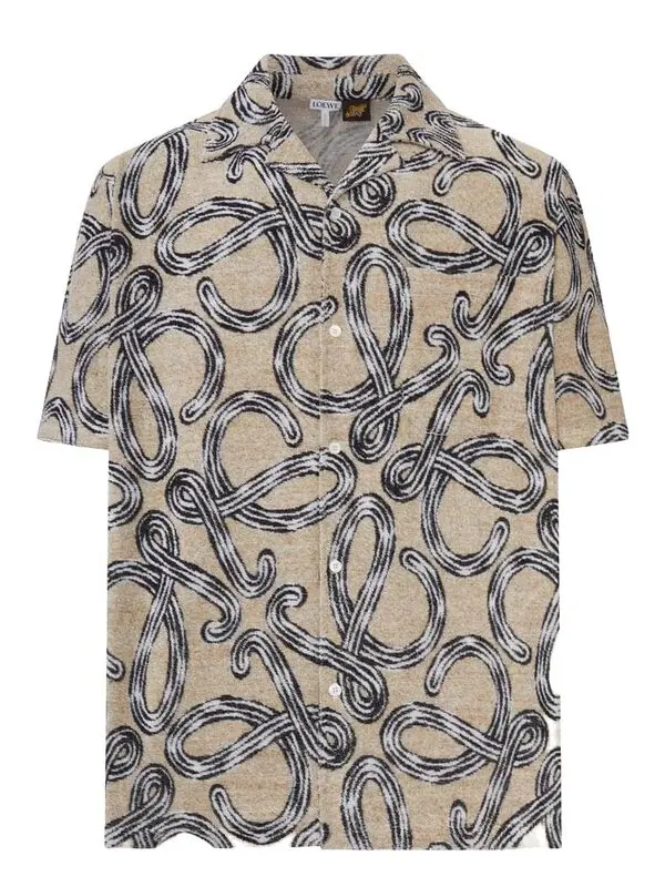 Loewe X Paula`s Ibiza Short-sleeved Shirt With All-over Anagram - Multicolor