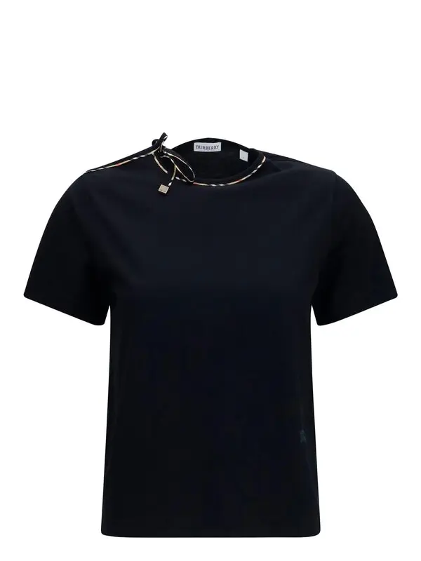 Burberry T-shirt With Cut-out Detail - Black
