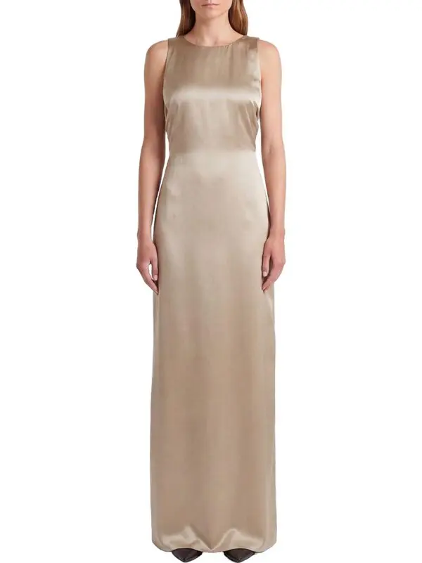 Max Mara Silk Satin Long Evening Gown - Pink