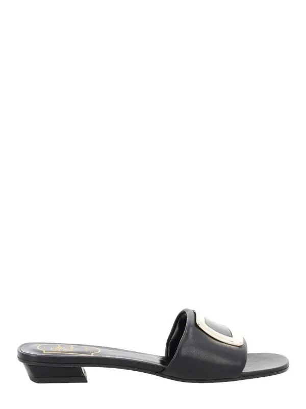 ROGER VIVIER Leather Sandalo Mule Belle - Black