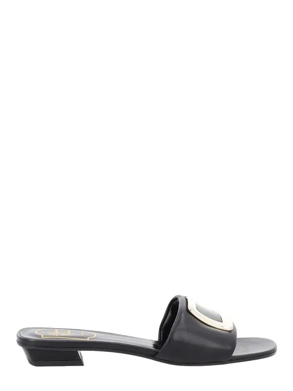 ROGER VIVIER Leather Sandalo Mule Belle - Black