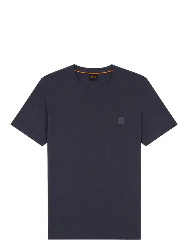 BOSS T-shirt Tales Con Patch Logo - Blue