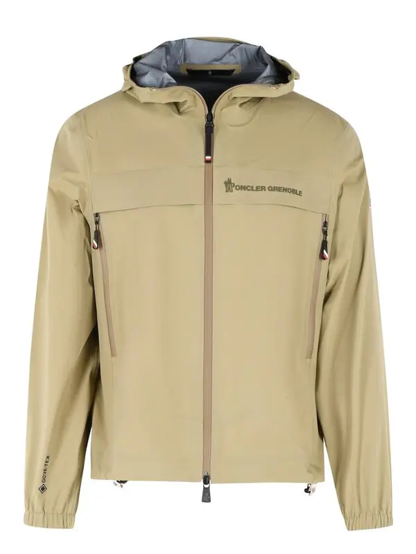 Moncler Shiptongore-tex' Foldable Shell Jacket With Khaki Hood - Green