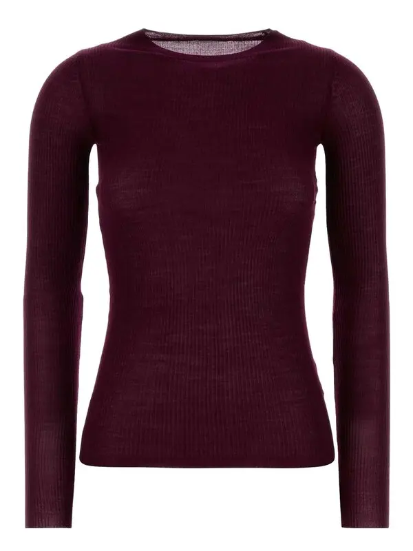 JIL SANDER Plum Wool Sweater - Purple