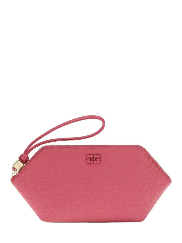 GANNI Grained Leather Bou Pouch - Pink