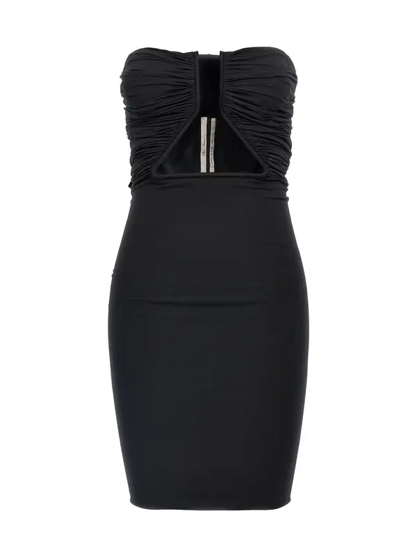 Rick Owens Prong Stretch Jersey Mini Dress - Black
