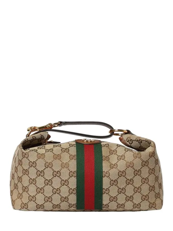 Gucci Gg Jacquard Monogram Canvas Vanity Bag - Cream