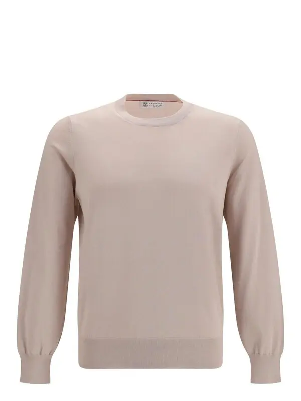 Brunello Cucinelli Sweater In Cotton - Cream