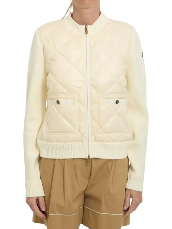 Moncler Wool And Nylon Padded Cardigan - Multicolor