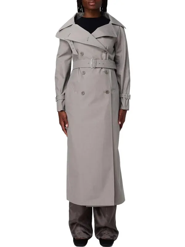 Max Mara Double-breasted Cotton Trench Coat - Gray