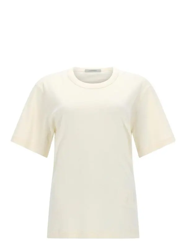 LEMAIRE Ribbed Cotton T-shirt - Cream