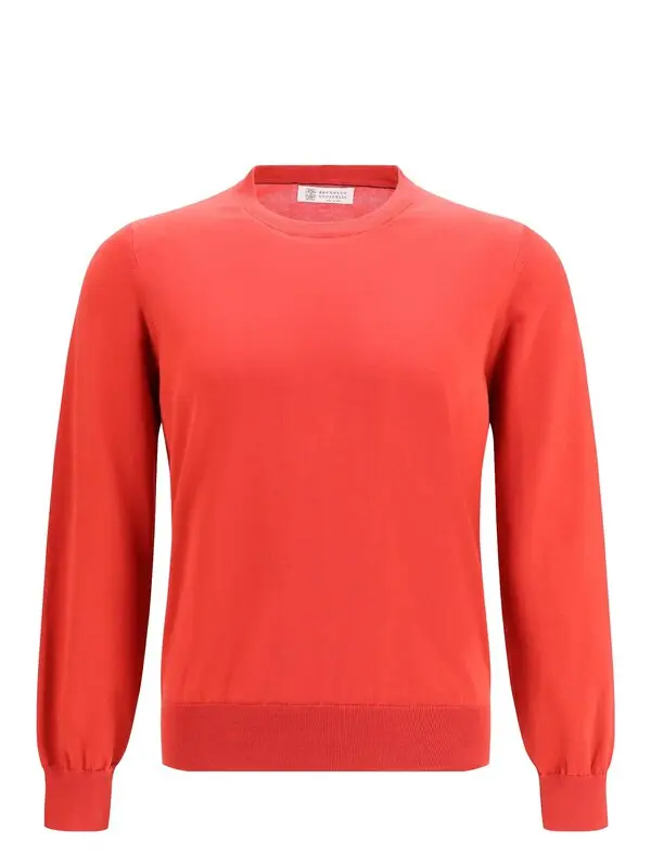 Brunello Cucinelli Sweater In Cotton - Red