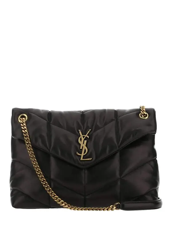 Saint Laurent Nappa Leather Loulou Shoulder Bag - Black