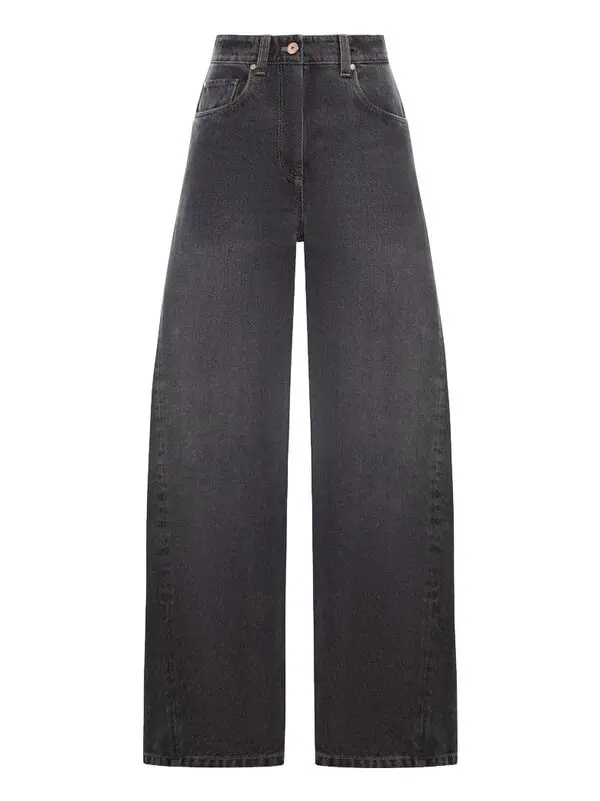 Brunello Cucinelli Wide Leg Denim Jeans - Multicolor