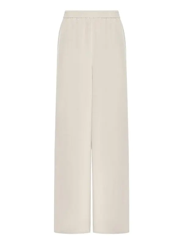 Max Mara Soft Trousers In Heavy Silk - Cream
