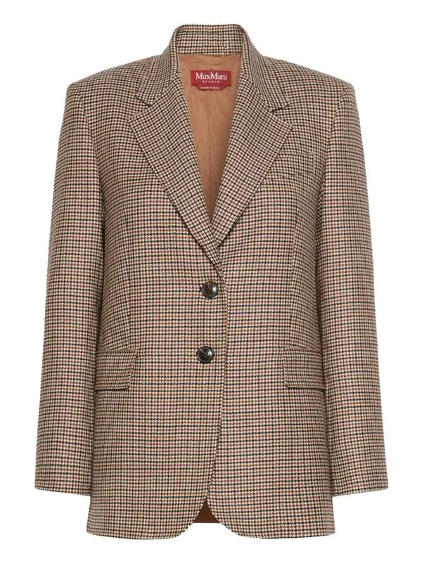 Max Mara Single-breasted Yarn-dyed Wool Blazer - Multicolor