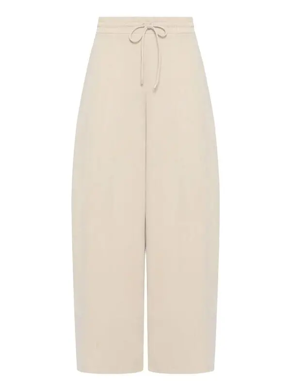 Max Mara Barrel-leg Technical Cotton Jersey Trousers - Cream
