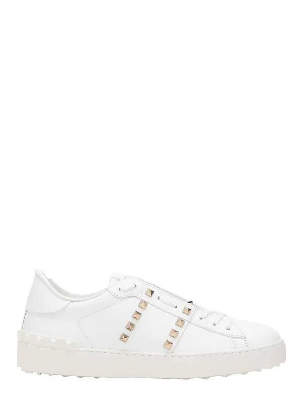 Valentino Garavani Leather Rockstud Zip Card Holder - White