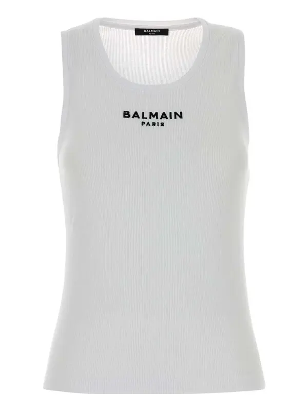 Balmain Cotton Tank Top - White