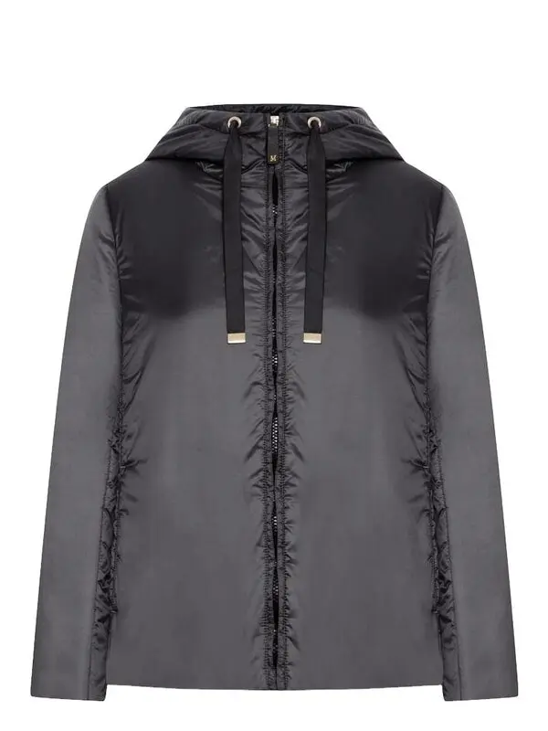 Max Mara Padded Jacket With Hood In Waterproof Canvas - Black