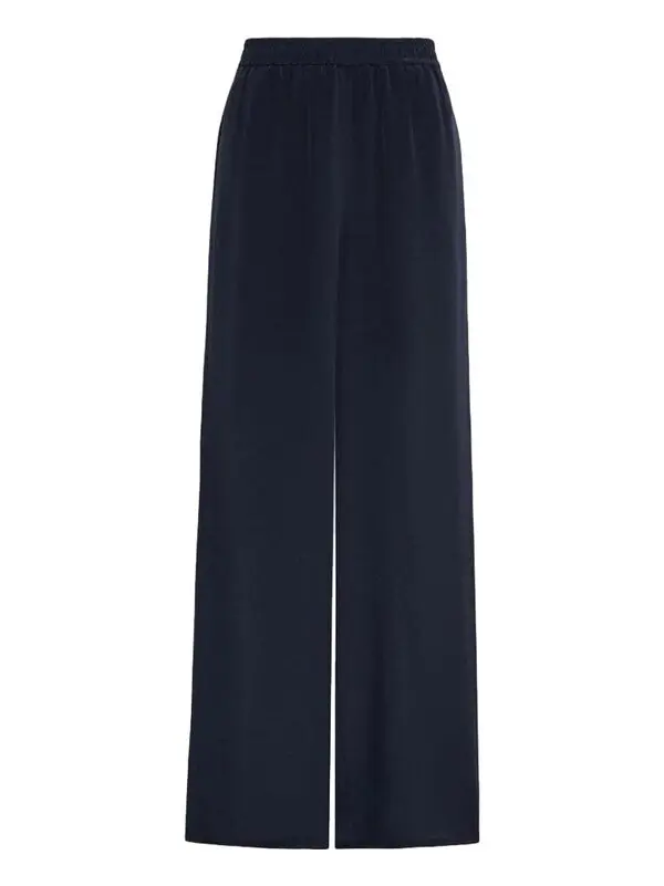 Max Mara Soft Trousers In Heavy Silk - Blue