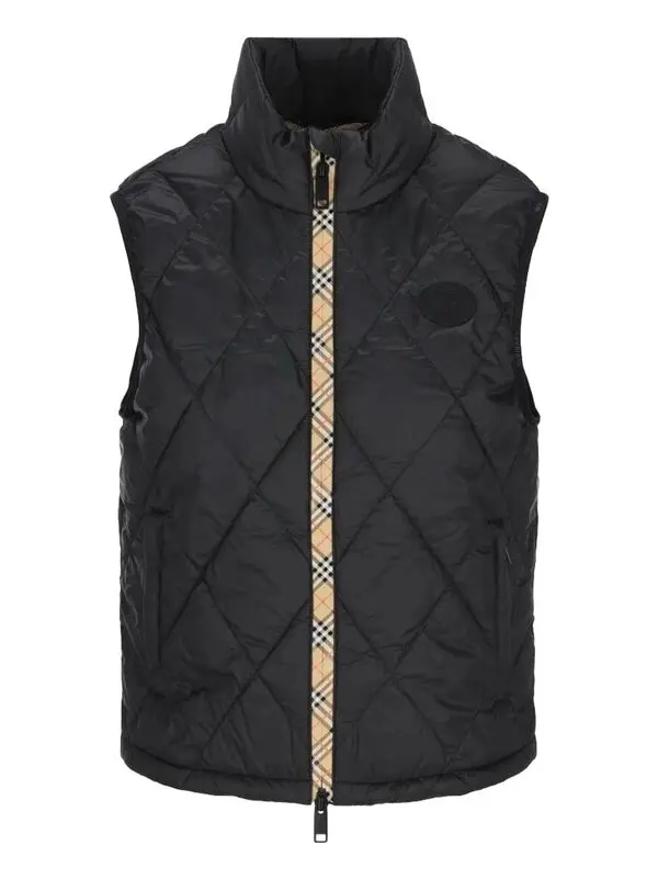 Burberry Diamond-quilted Down Vest - Multicolor