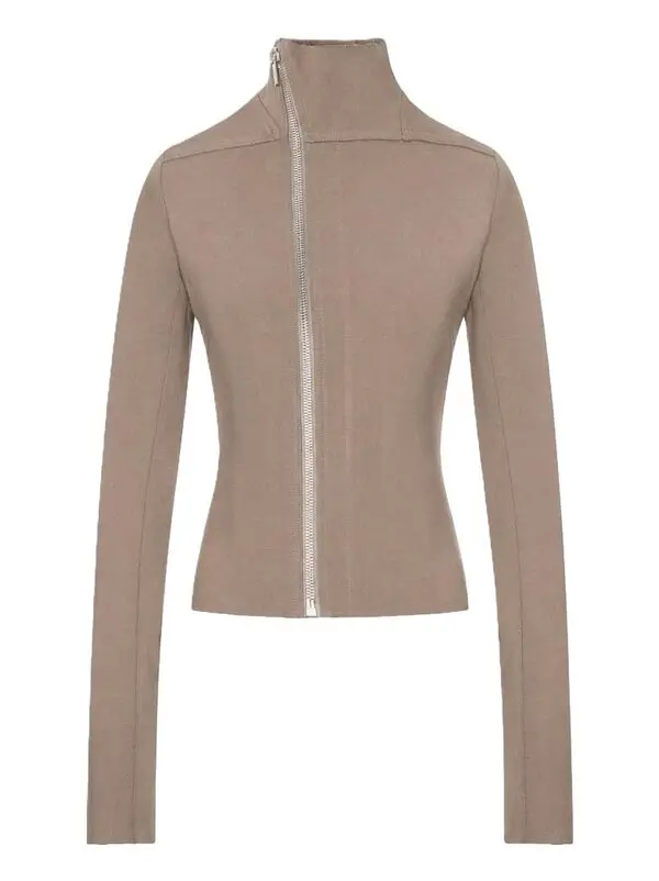 Rick Owens Gary Fitted Jacket With Asymmetric Zip - Gray