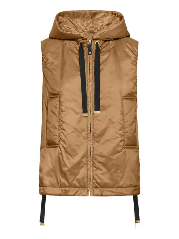 Max Mara Padded Canvas Vest With Hood - Multicolor