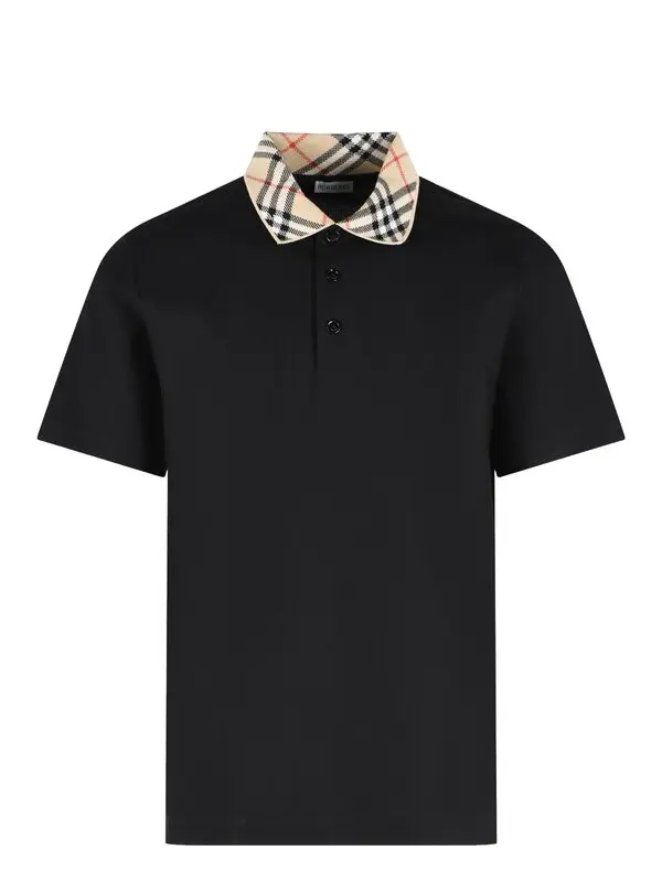 Burberry Evan' Cotton Polo Shirt - Black