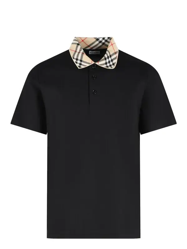 Burberry Evan' Cotton Polo Shirt - Black