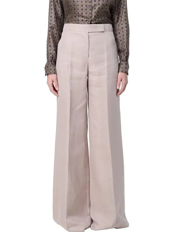Max Mara Silk Wide Leg Pants - Brown