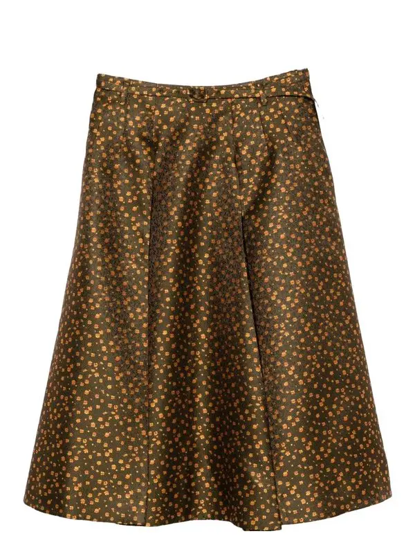 Prada Floral Jacquard Midi Skirt - Multicolor