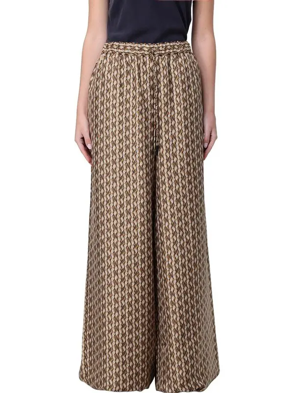 Max Mara Silk Printed Trousers - Brown