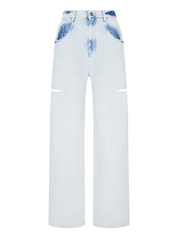 MAISON MARGIELA Wide-leg Jeans With Distressed Details - Multicolor