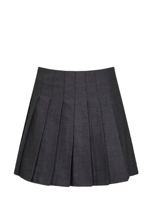 SELF-PORTRAIT Wool Blend Pleated Mini Skirt - Multicolor
