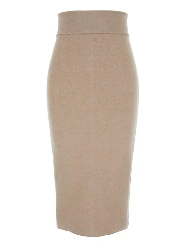 Jacquemus Beige Skirt With Pencil Desgin In Wool - Multicolor
