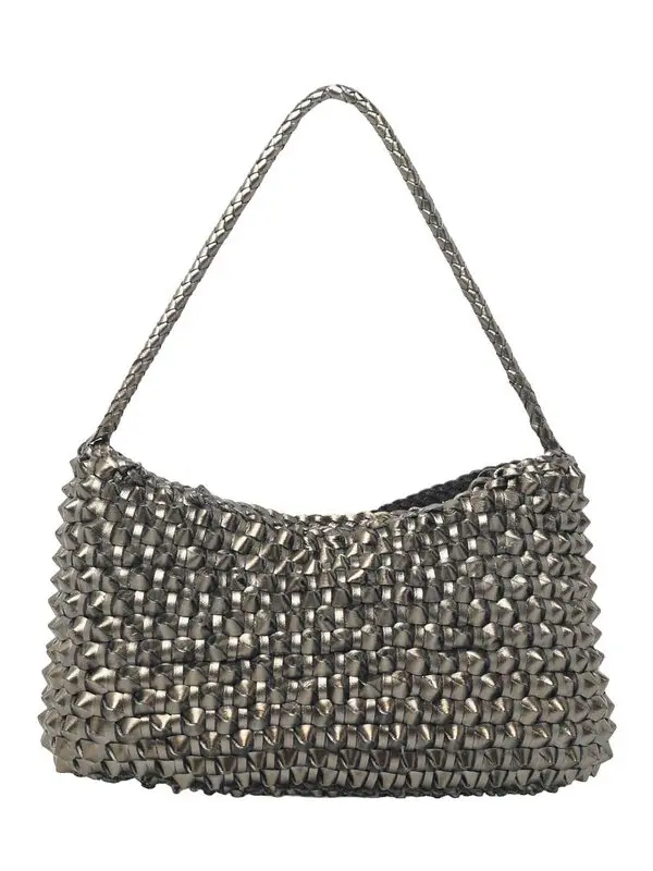 Dragon Diffusion Woven Leather Shoulder Bag - Silver