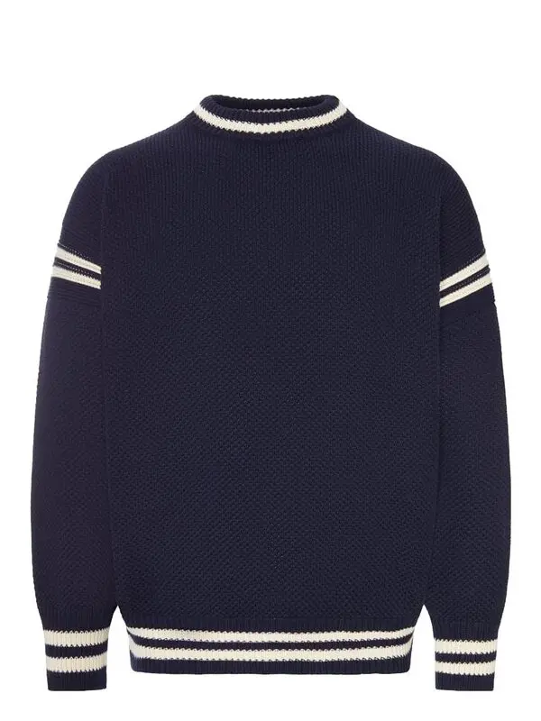 GOLDEN GOOSE Boxy Sweater With Embroidered Logo - Blue