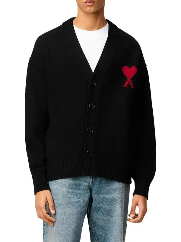 AMI Paris Wool Cardigan - Multicolor