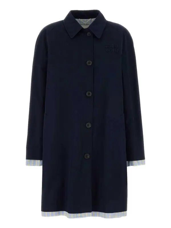 Miu Miu Single-breasted Cotton Coat - Multicolor